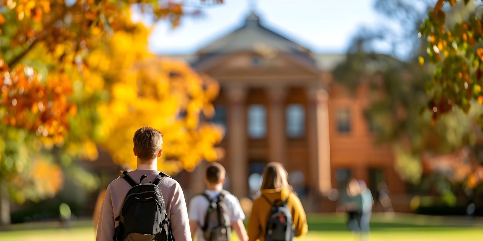 students-strolling-campus-lawn-with-classical-university-architecture ...
